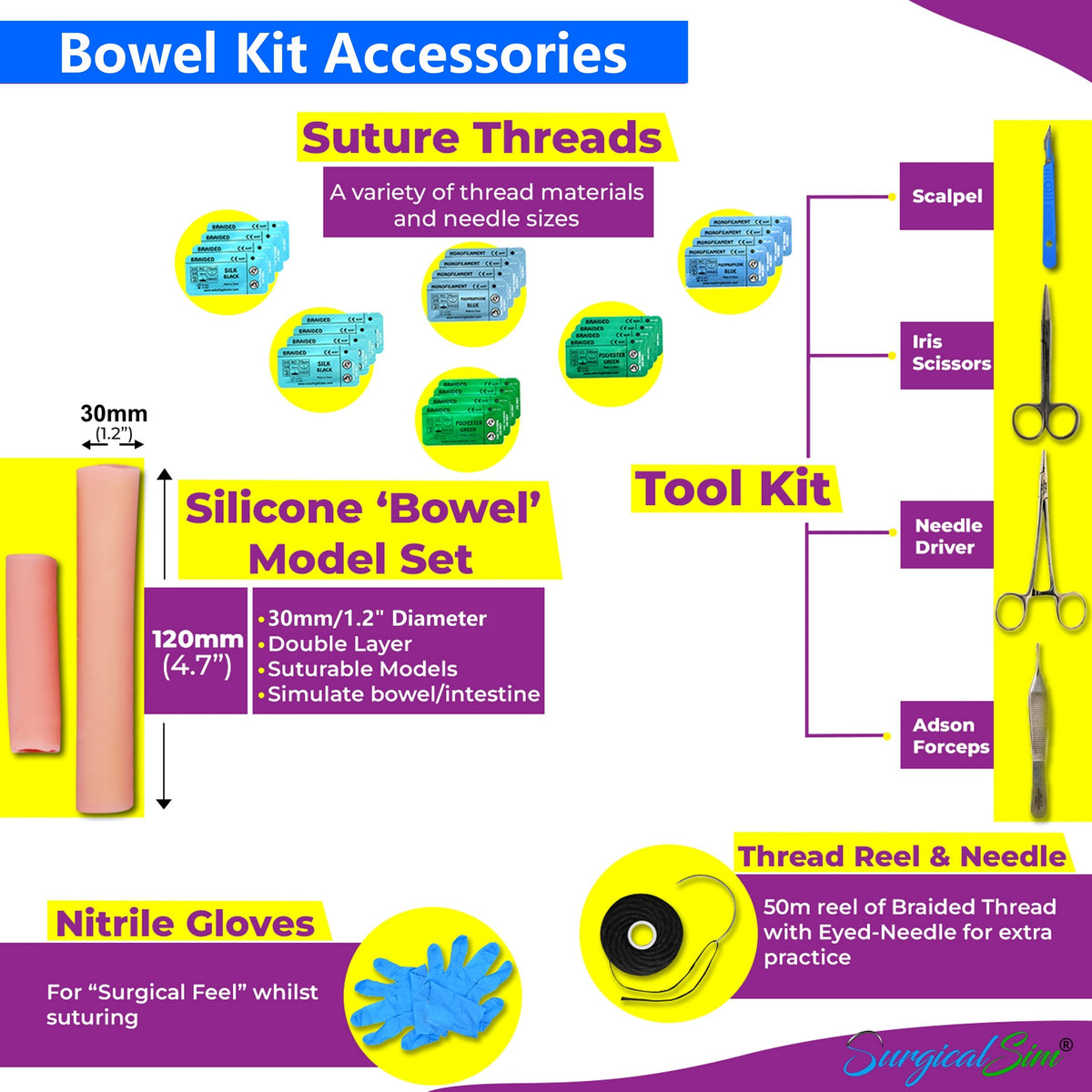 Bowel Anastomosis Training Kit Practice End to Side with 30mm Diameter ...